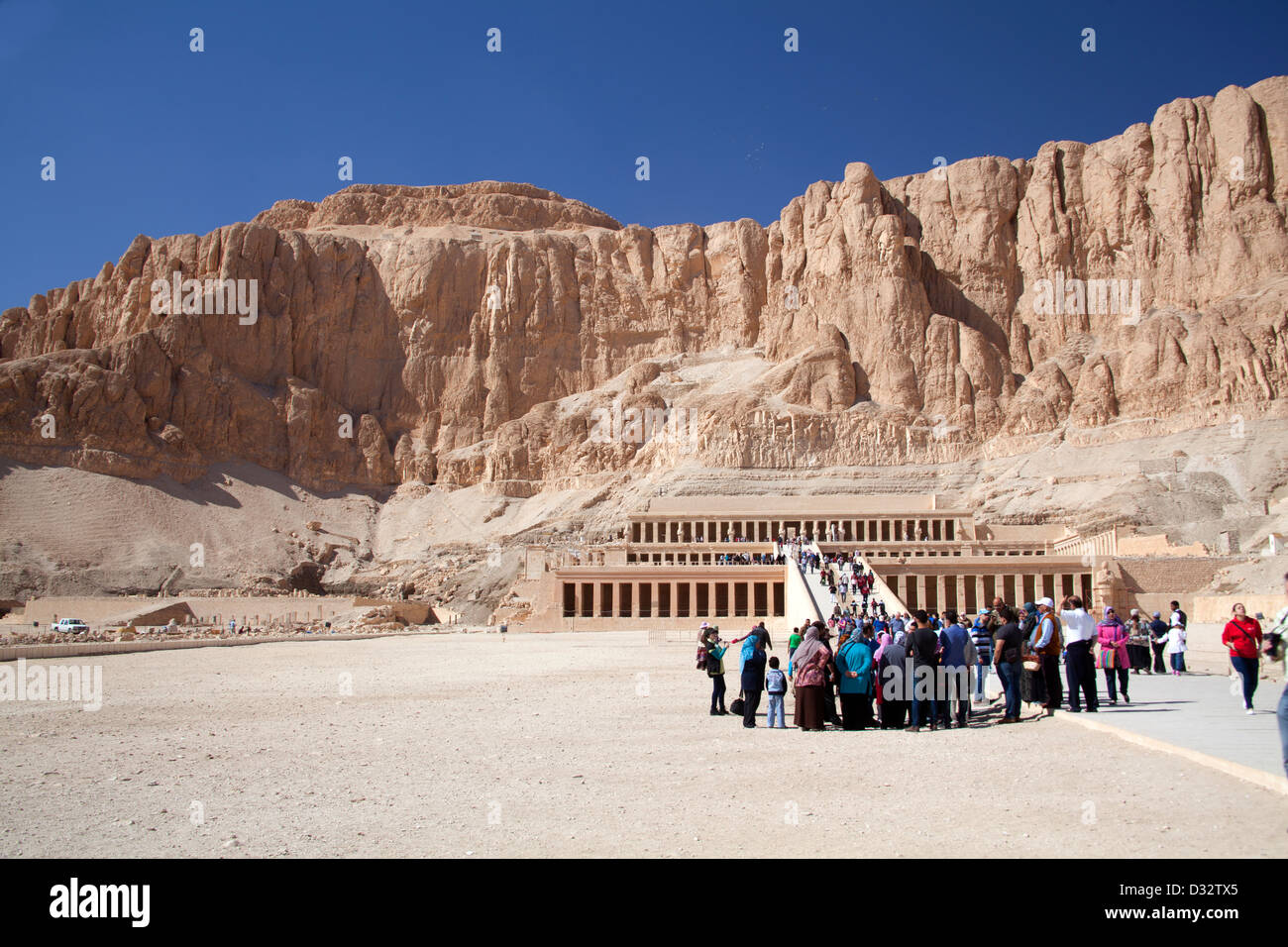 Queen Hatshepsut Temple at Deir El-Bahari at Thebes near the River Nile ...