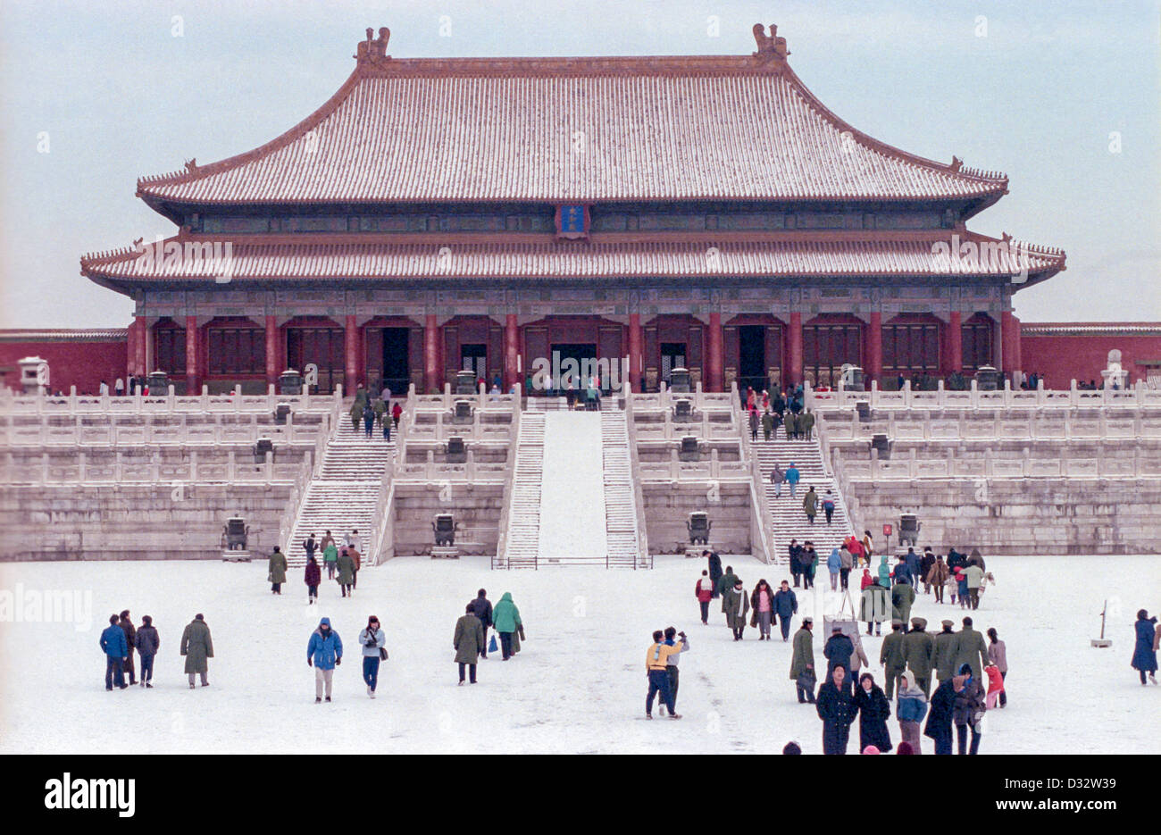 The Forbidden City during a snow storm in Beijing, China Stock Photo ...