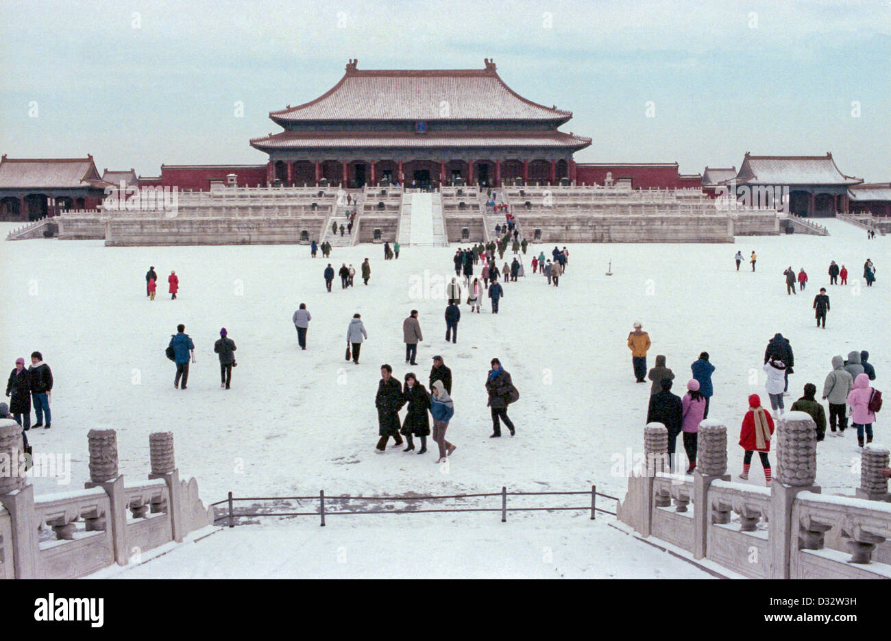 The Forbidden City during a snow storm in Beijing, China Stock Photo ...