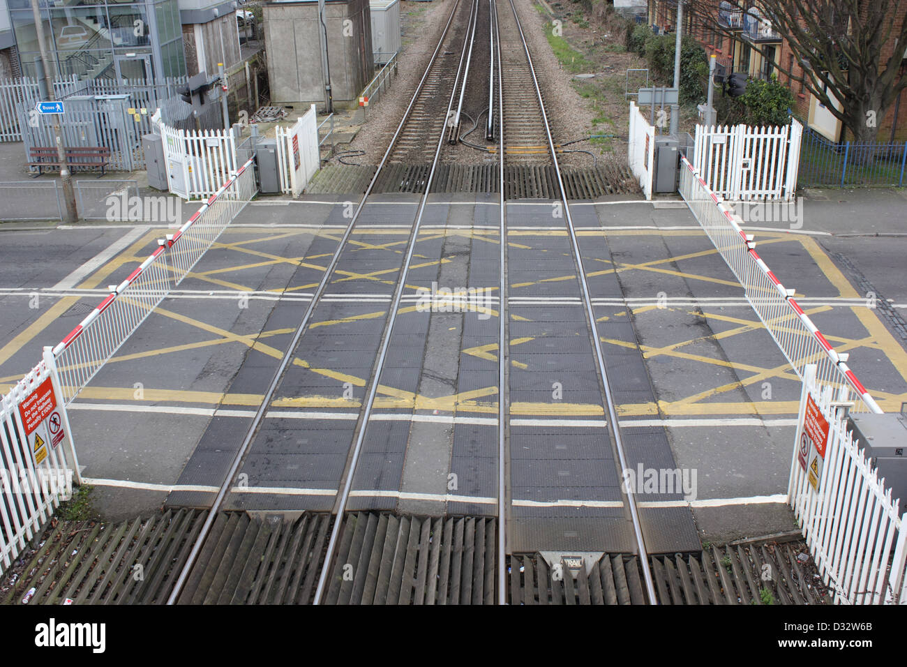 level train crossing Stock Photo - Alamy