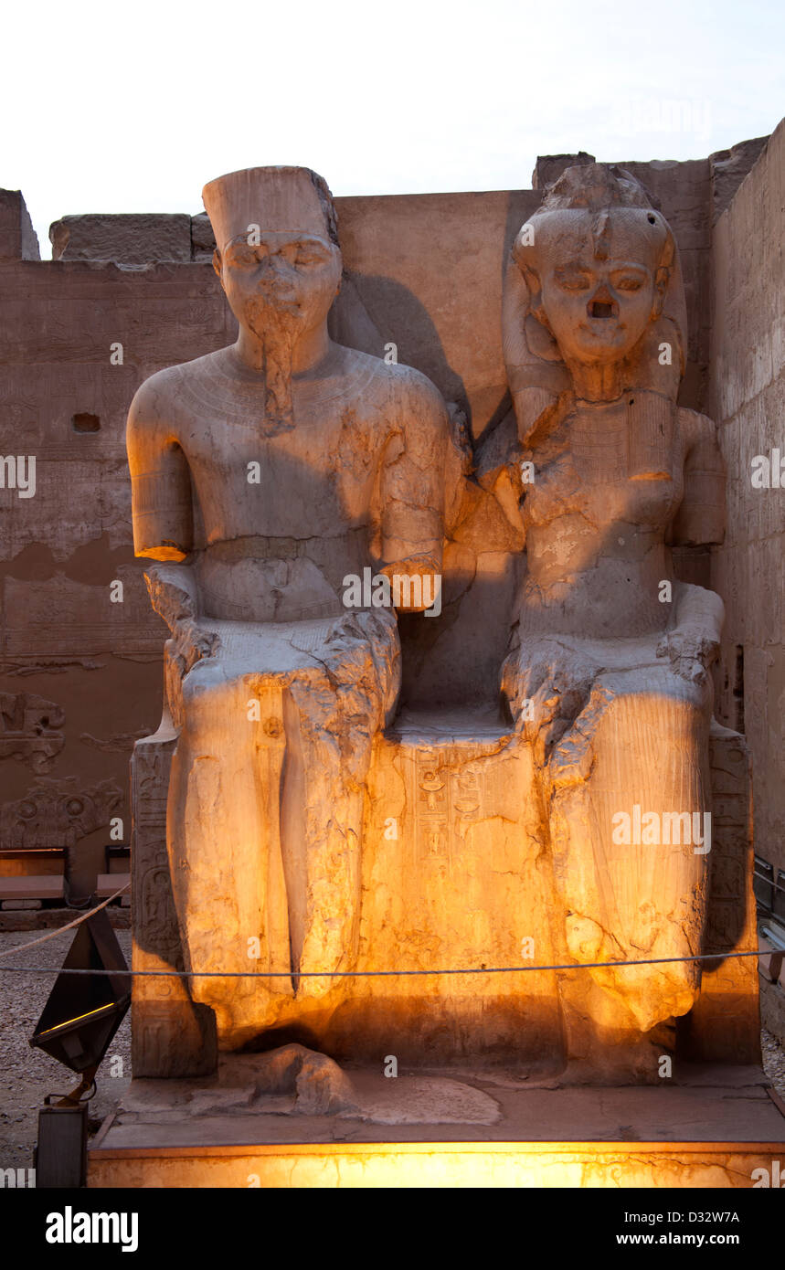 Statues in Luxor Temple in Egypt Stock Photo - Alamy