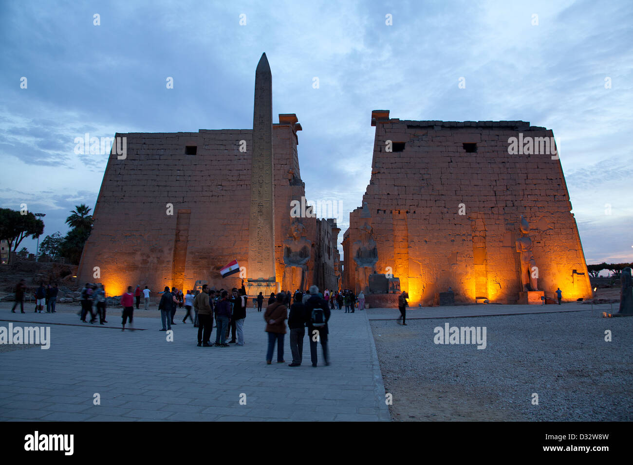 the first pylon built by Ramses 2nd forms the facade of the Luxor ...