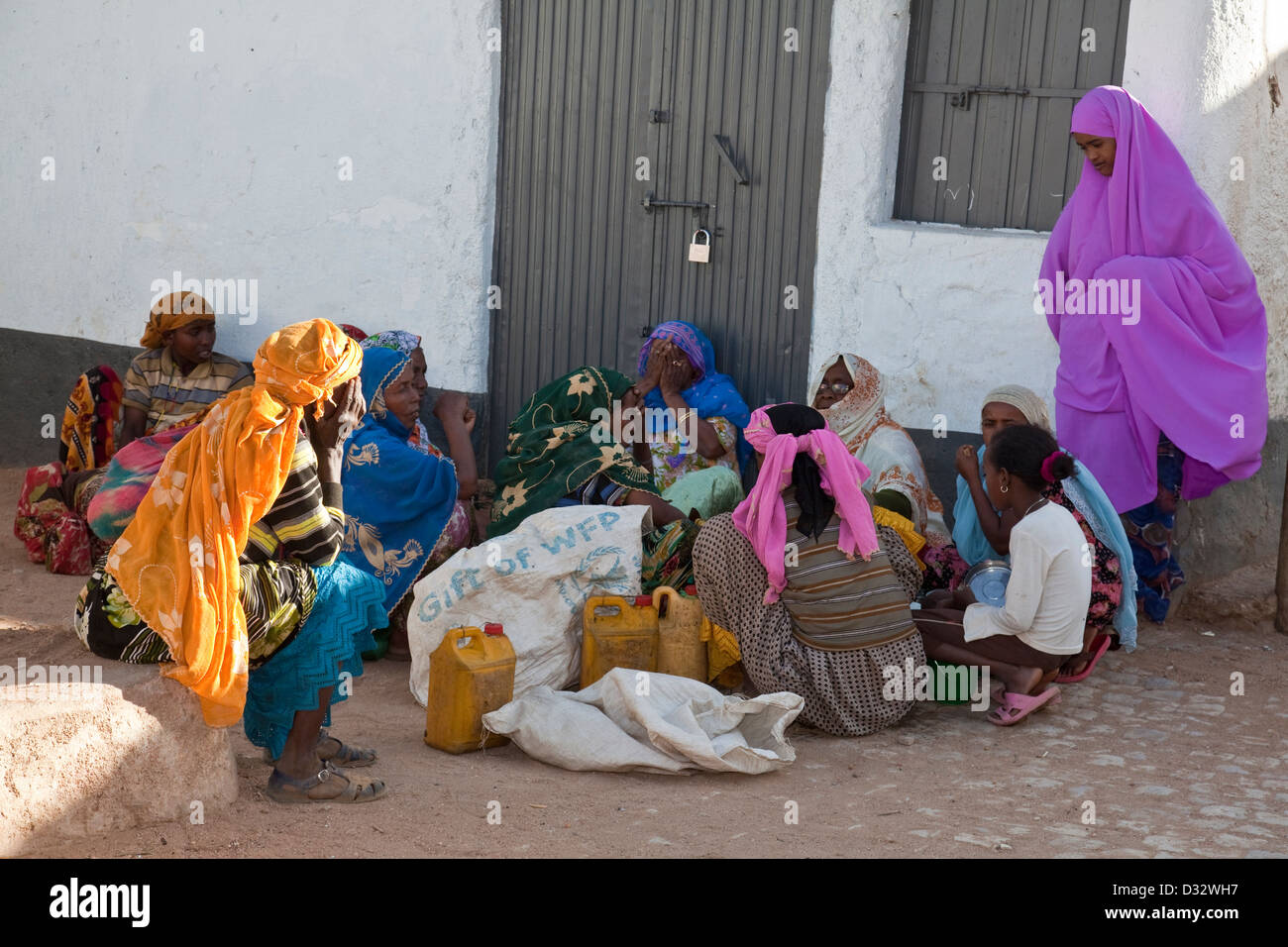 Colourful Street Scene, Jugol (Old Town) Harar, Ethiopia Stock Photo ...