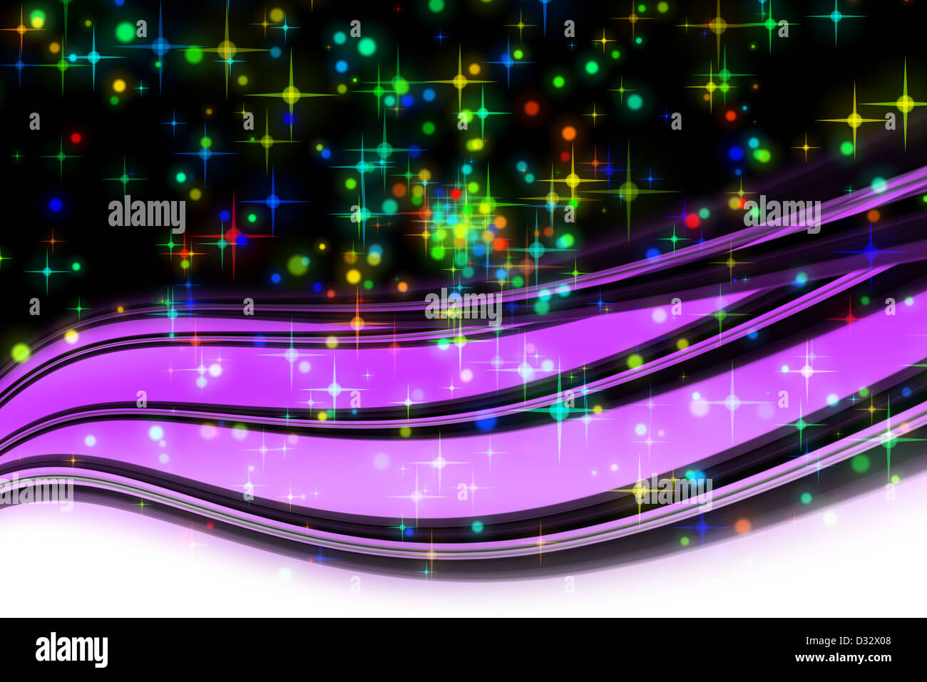 Fantastic Christmas wave design with glowing stars Stock Photo - Alamy
