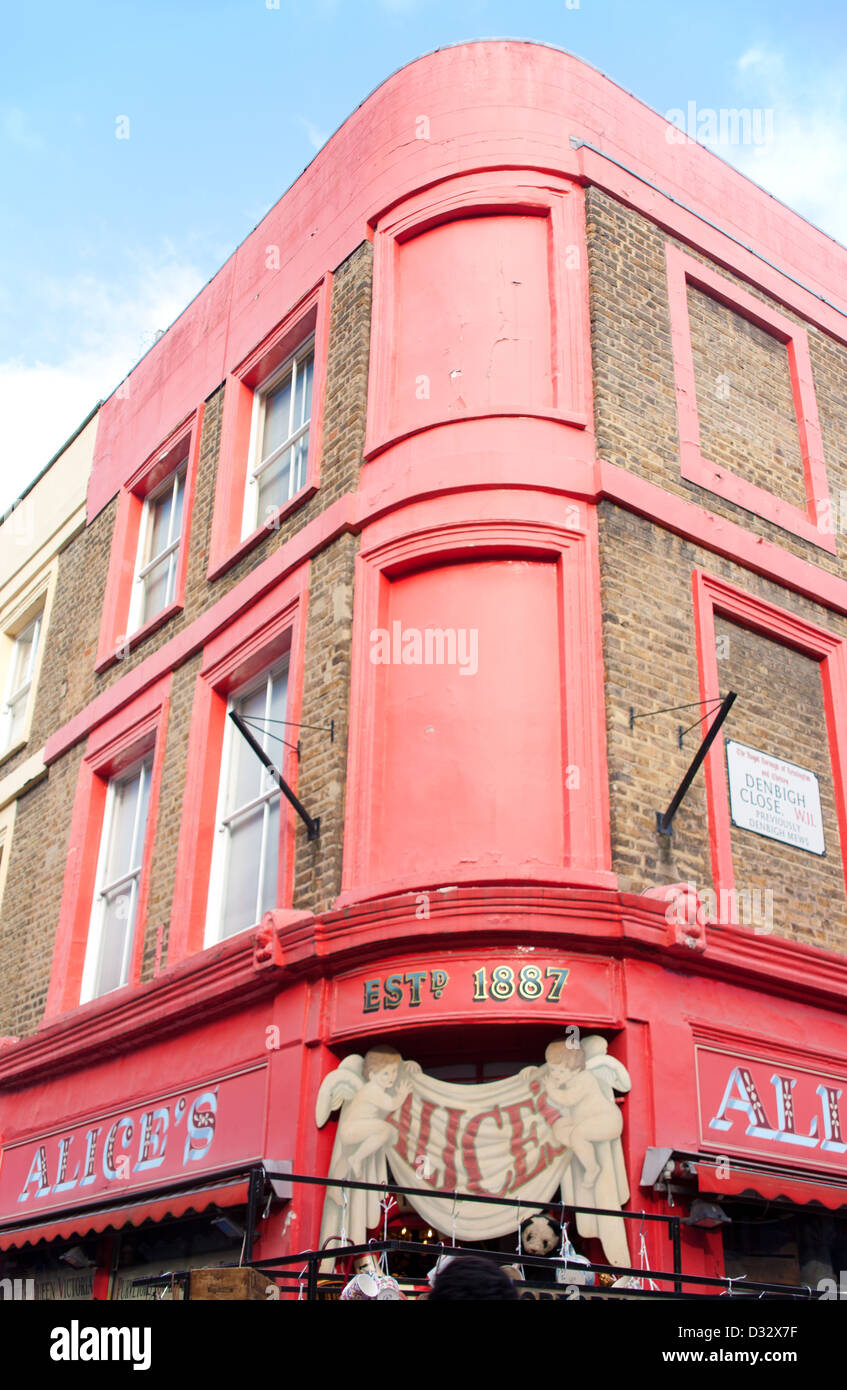 Alice's shop on corner of Denbigh Close, Portobello, London, England ...