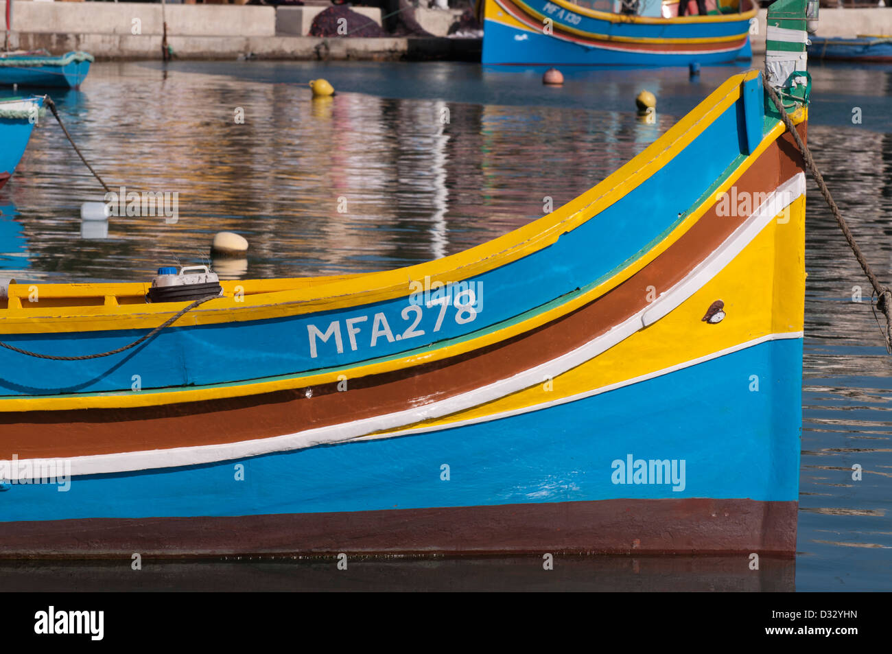 Luzzu, Maltese fishing boat, multi coloured, harbour, fishing boat ...