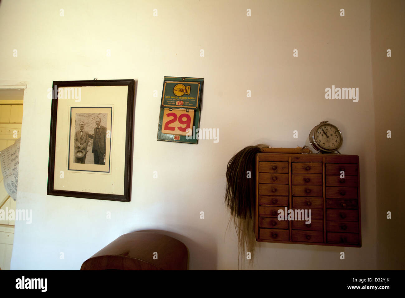Wall of the study at the Howard Carter House Museum in Luxor Egypt ...
