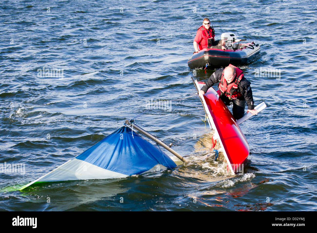 Sailing dinghy capsize racing hi-res stock photography and images - Alamy