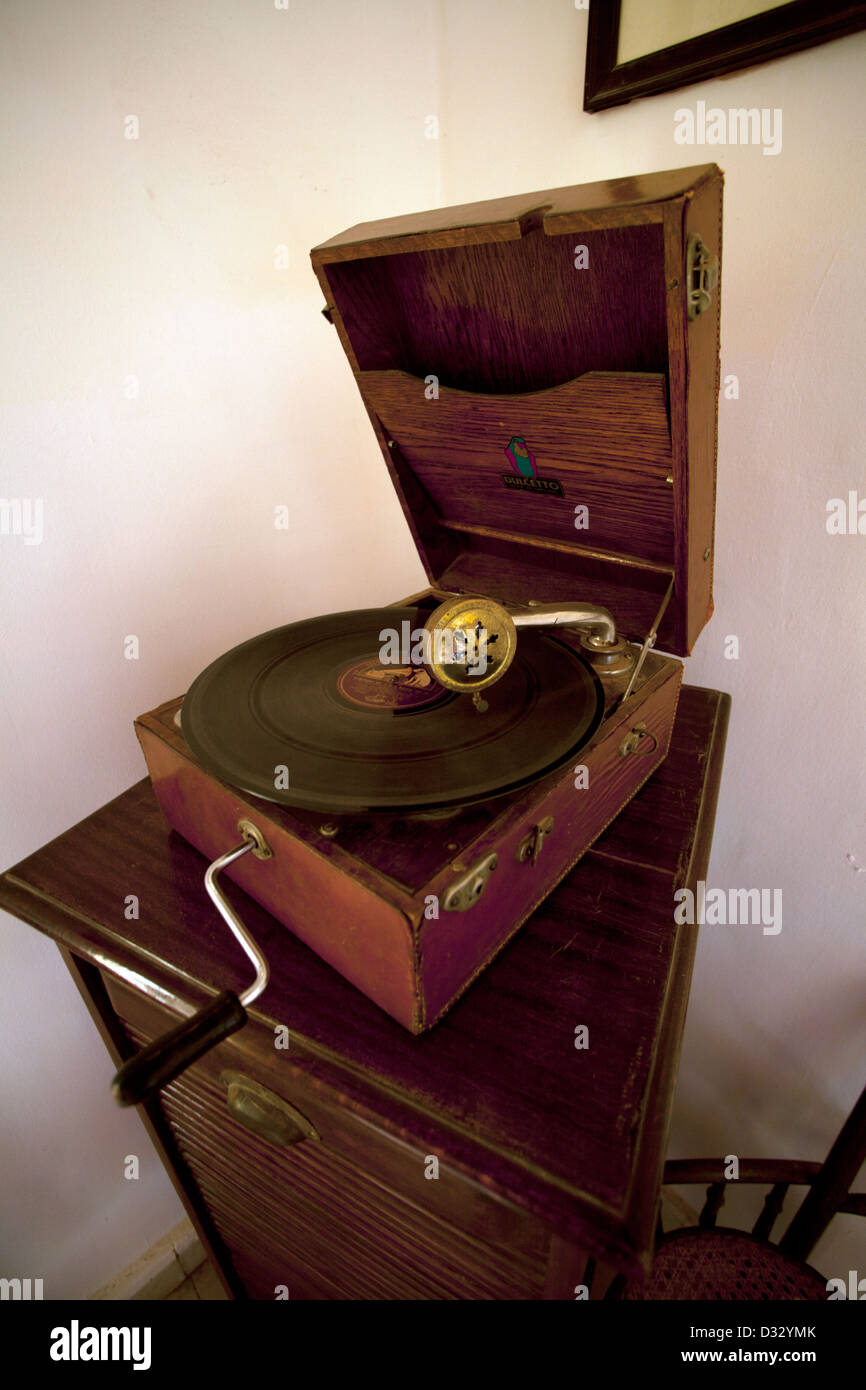 Howard Carter phonograph at the Howard Carter House Museum in Luxor ...