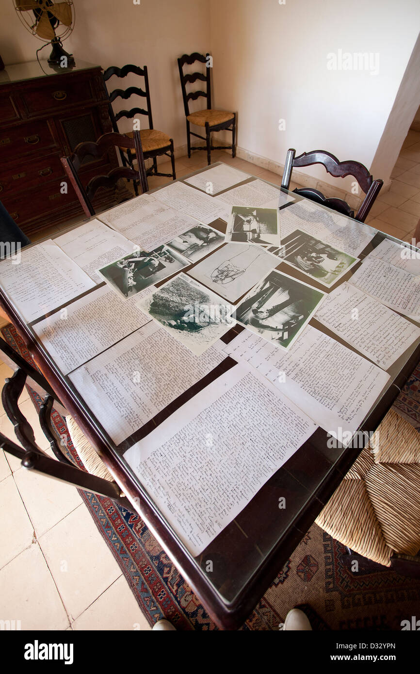 Howard Carter's dining room with cuttings relating to the discovery of ...