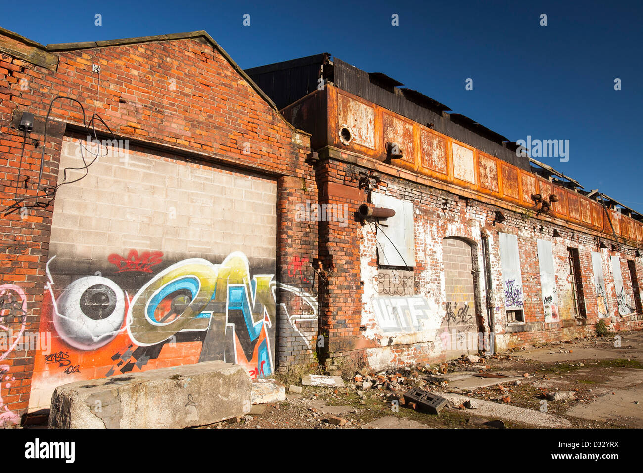 An abandoned industrial building in Barrow in Furness, Cumbria, UK ...