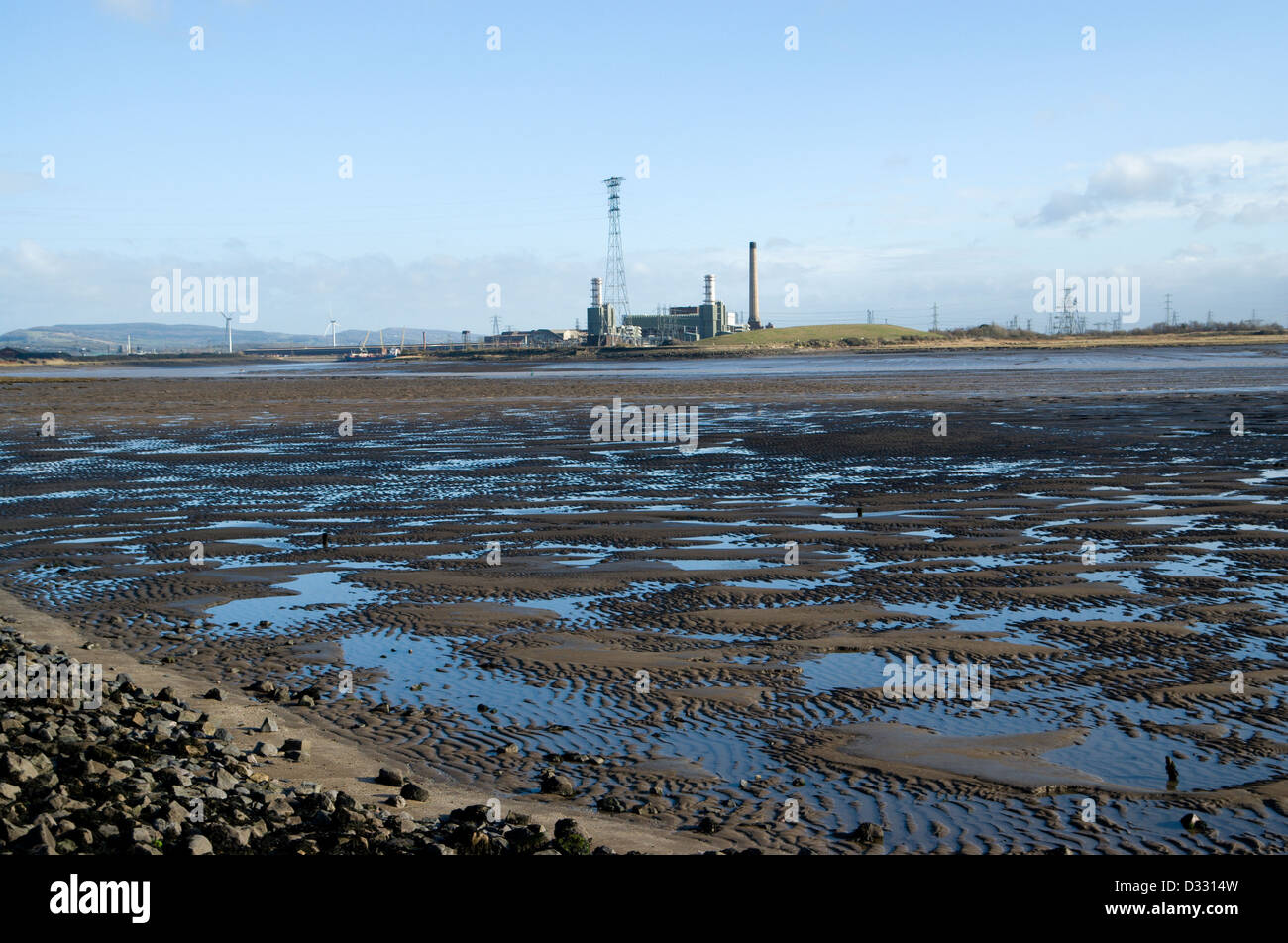 newport power station and gwent levels south wales uk Stock Photo - Alamy