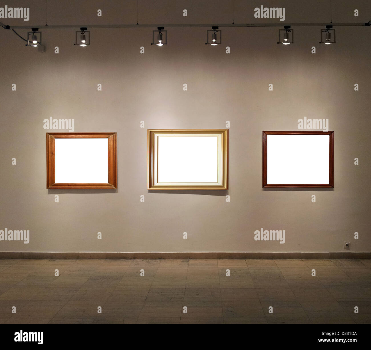 Empty frames in gallery room Stock Photo - Alamy