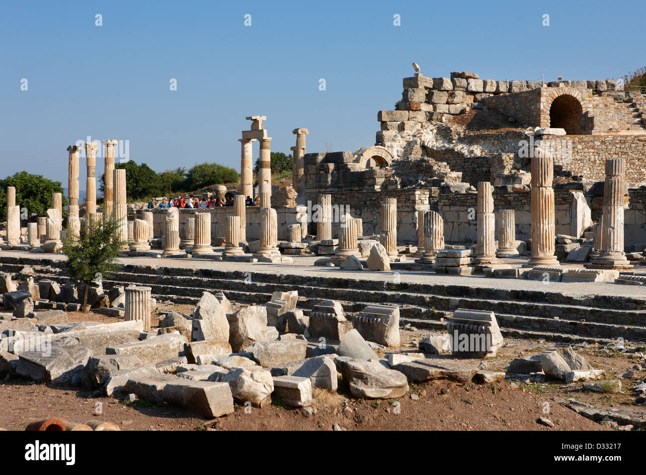 Ruins of the ancient Basilica Stoa (Royal Colonnade). Ephesus ...