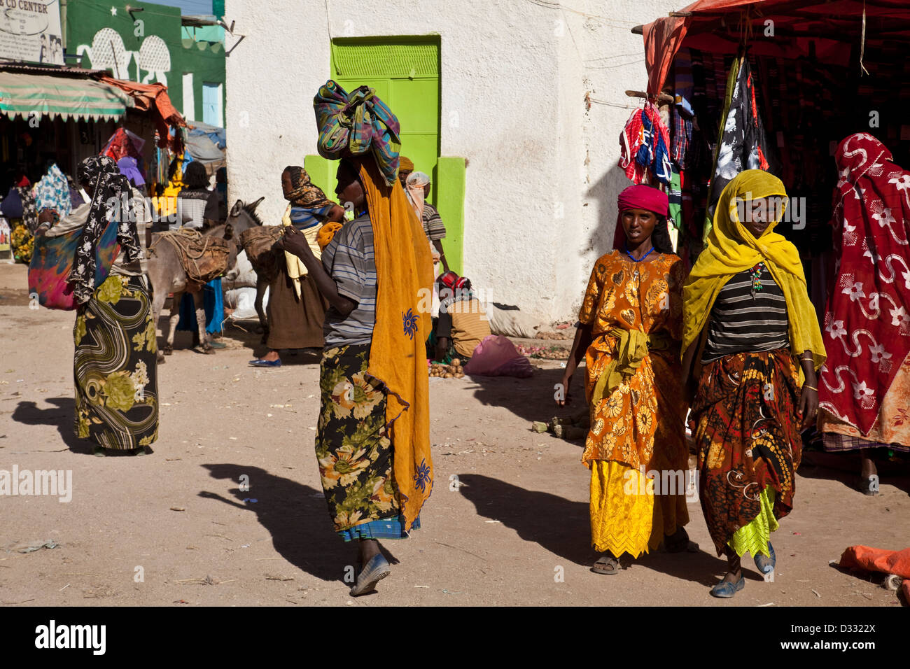 Colourful Streetscene, Jugol (Old Town) Harar, Ethiopia Stock Photo - Alamy