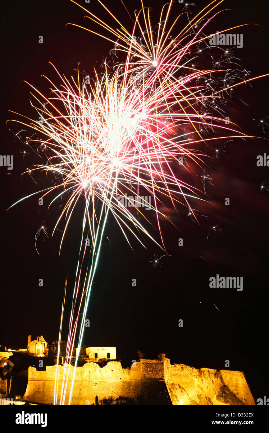 The celebration of the Resurrection with fireworks at the castle of ...