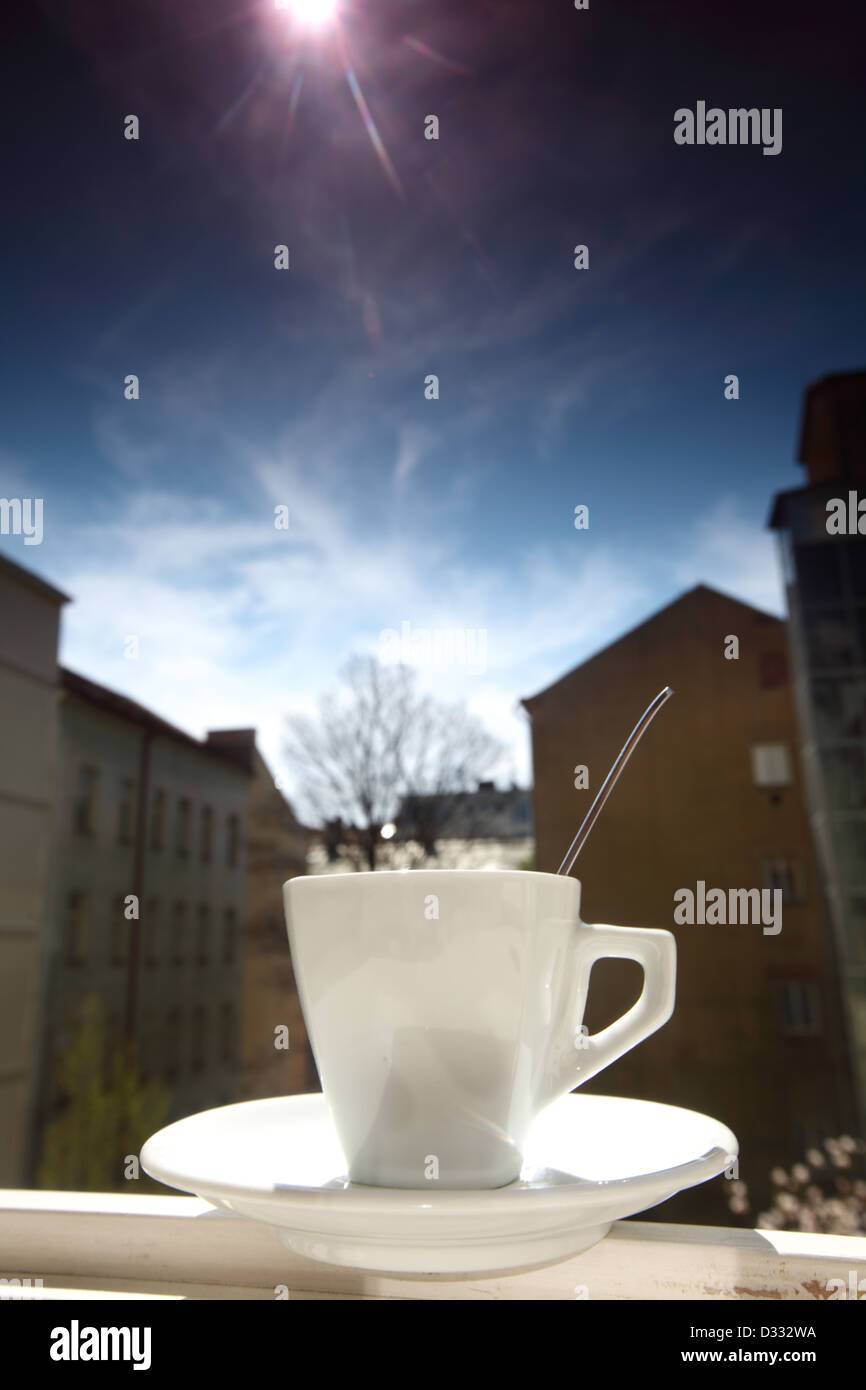 morning coffee in sun shine Stock Photo - Alamy