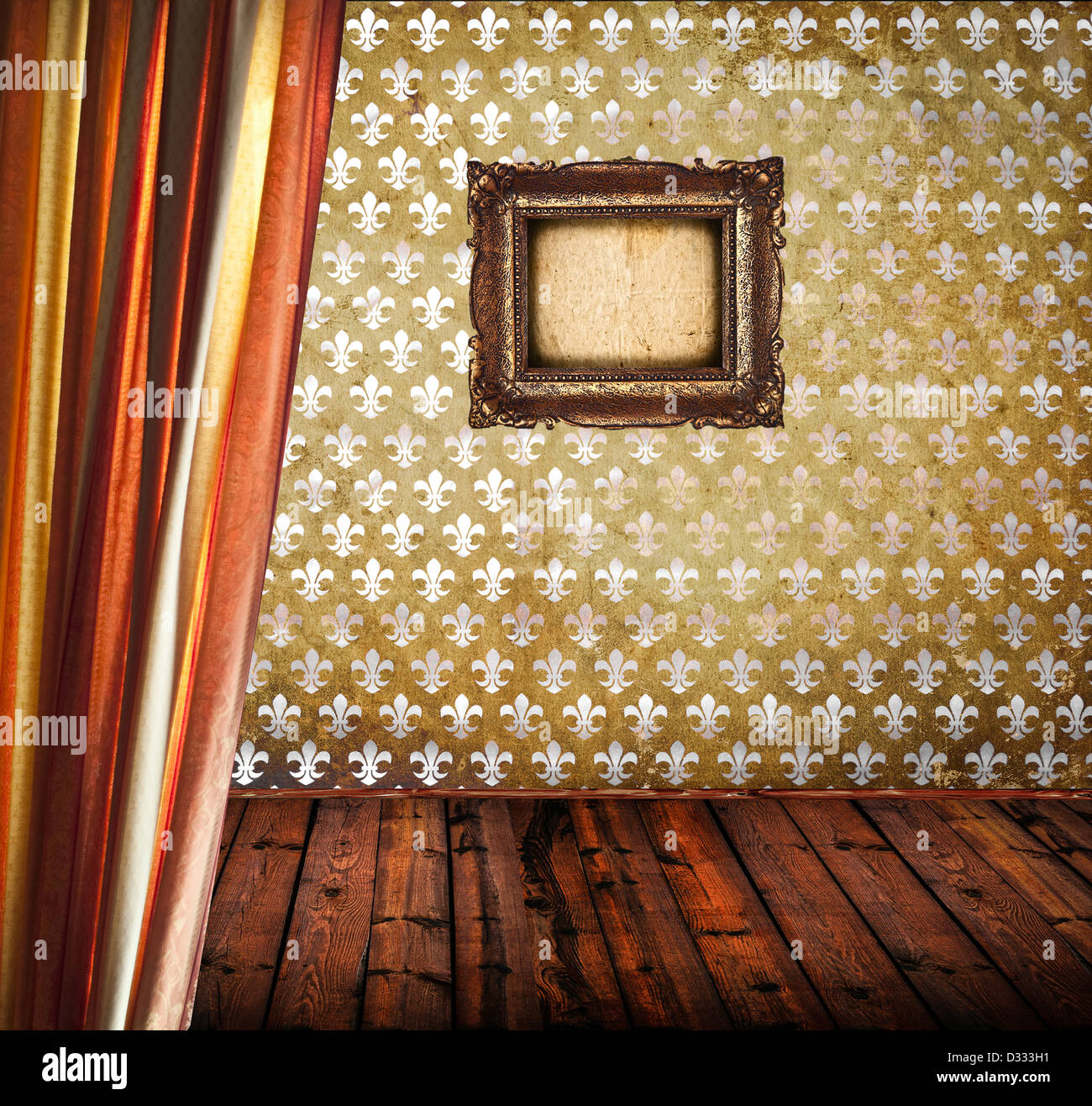 Interior of empty antique room Stock Photo - Alamy