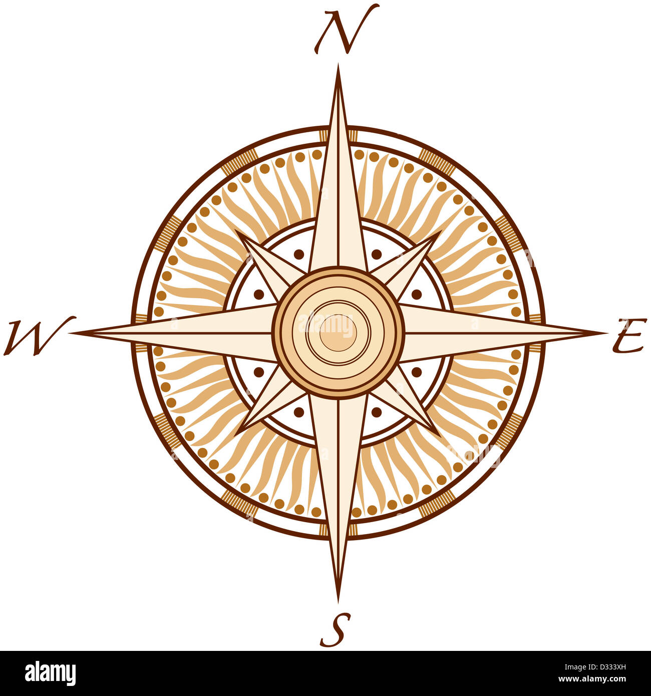Illustration compass points cardinal direction hi-res stock photography ...