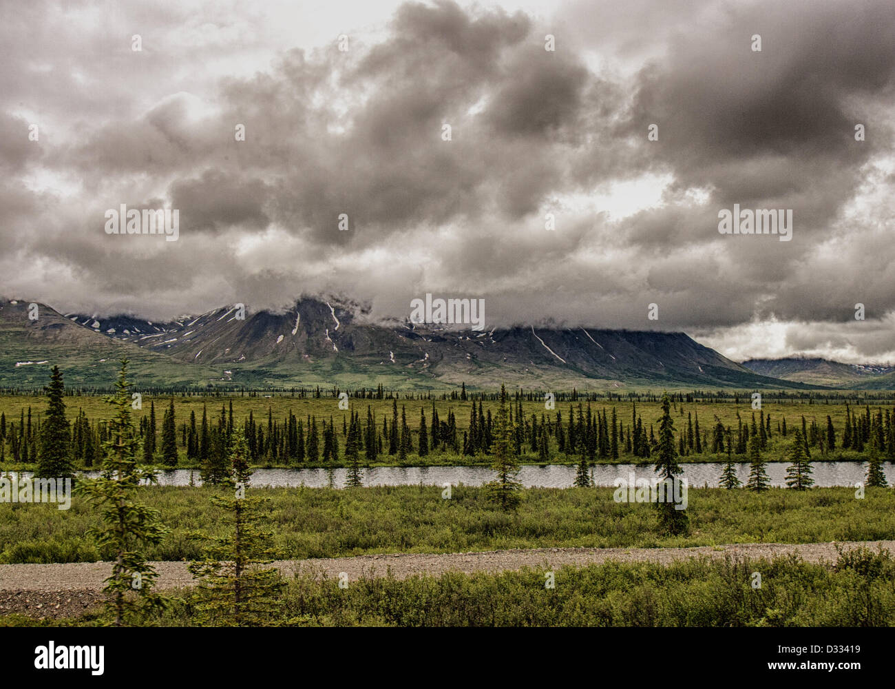 June 28, 2012 - Denali Borough, Alaska, US - The upper valley of the ...