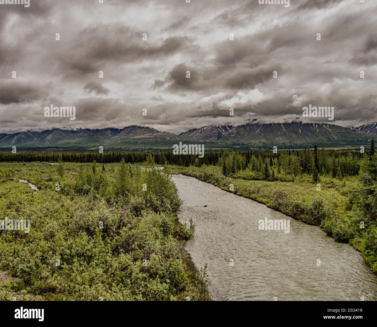 June 28, 2012 - Denali Borough, Alaska, US - The upper valley of the ...