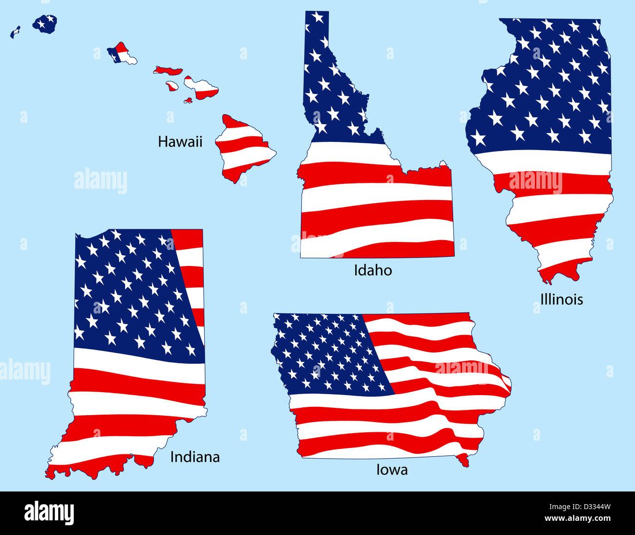 Indiana and iowa flags hi-res stock photography and images - Alamy
