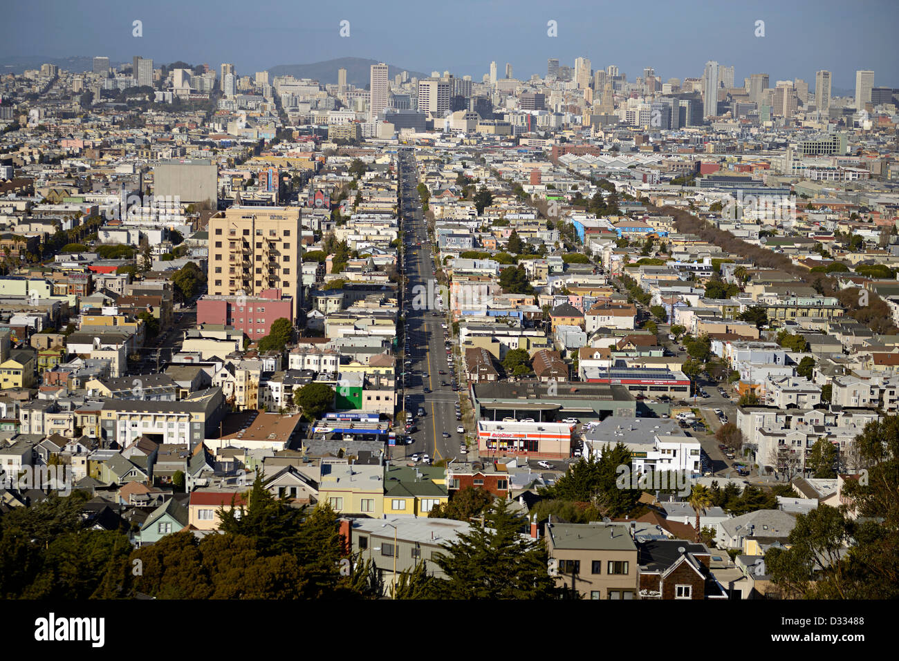 san francisco view from bernal heights san francsico Stock Photo - Alamy