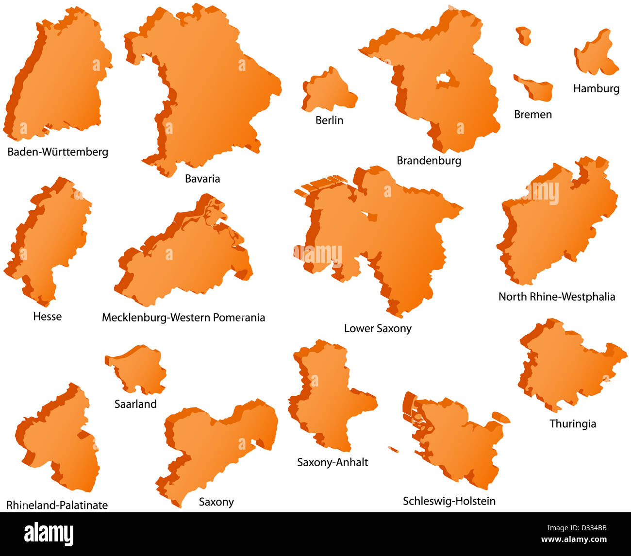 German states map hi-res stock photography and images - Alamy