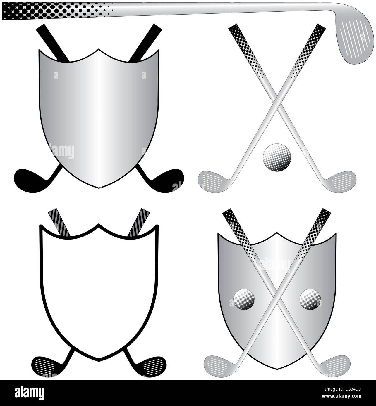 Golf logo club shield hi-res stock photography and images - Alamy