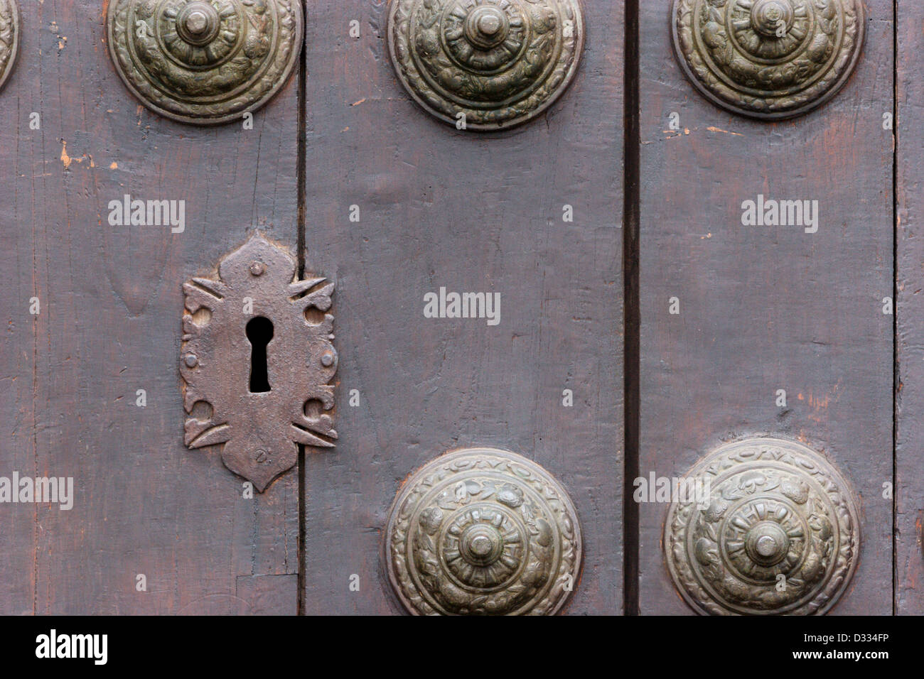 door key lock historic cathedral Lima Peru door knocker Stock Photo - Alamy