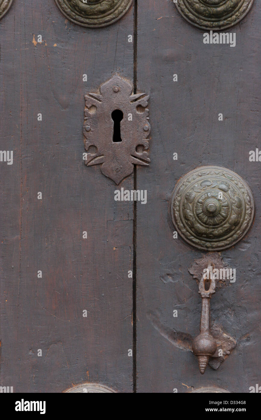 door key lock historic cathedral Lima Peru door knocker Stock Photo - Alamy