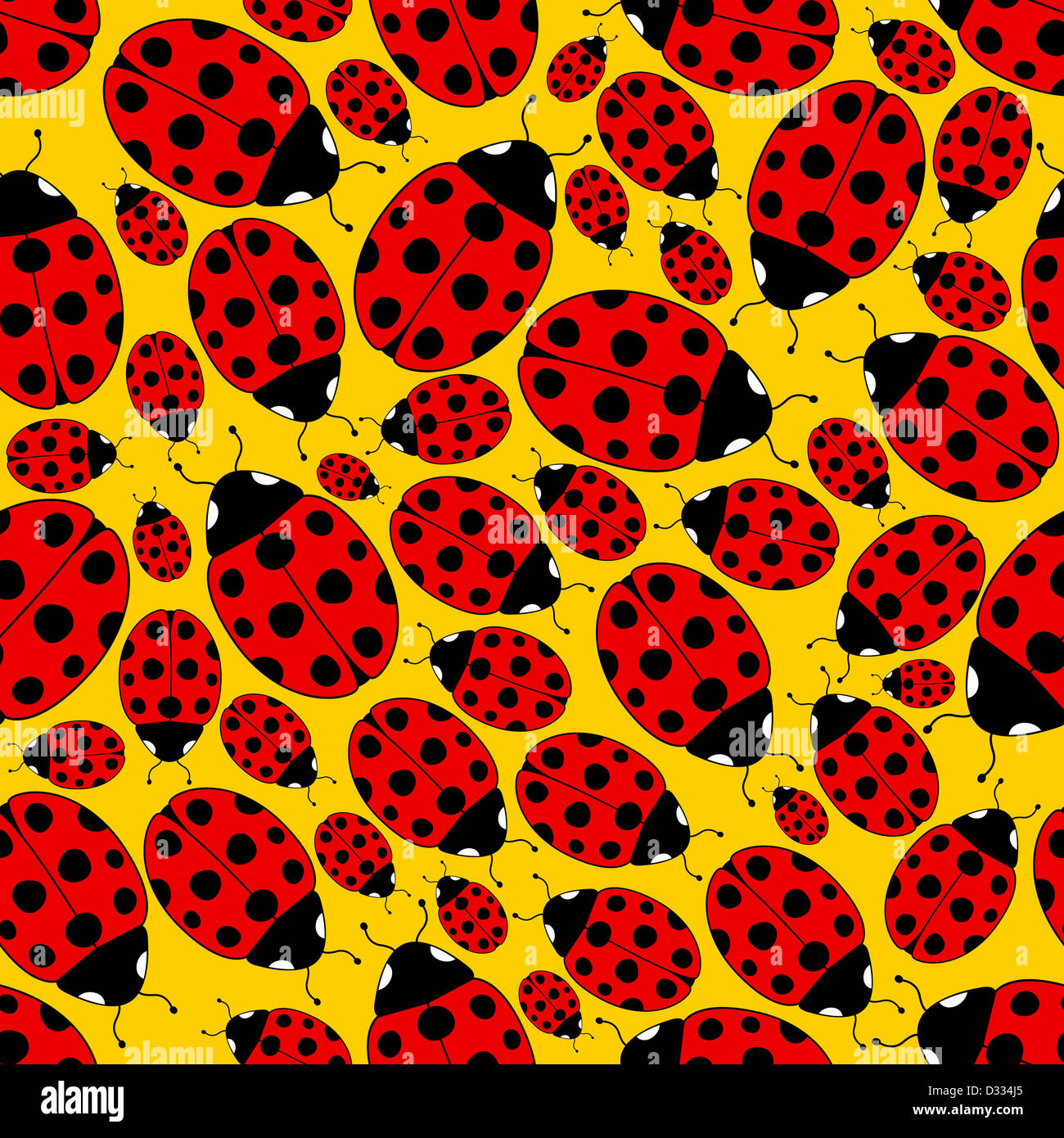 Seamless Repeating Ladybug Pattern Stock Photo - Alamy