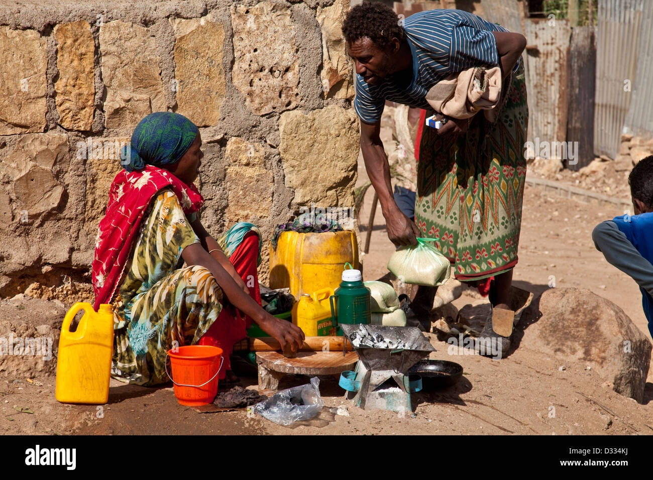 Colourful Streetscene, Jugol (Old Town) Harar, Ethiopia Stock Photo - Alamy