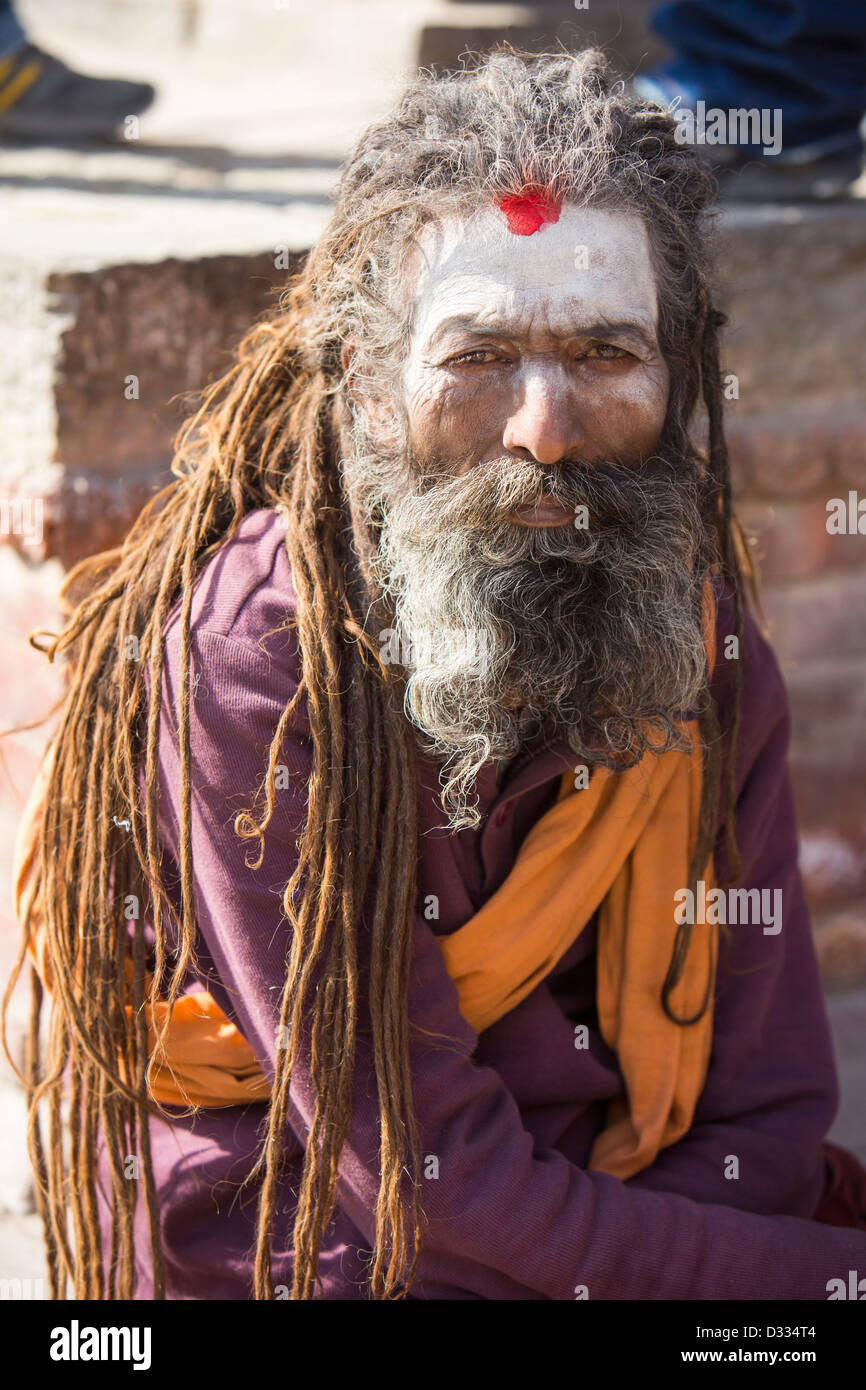 Sadhu or Hindu holy man in Kathmandu, Nepal. Sadhus are men who have ...