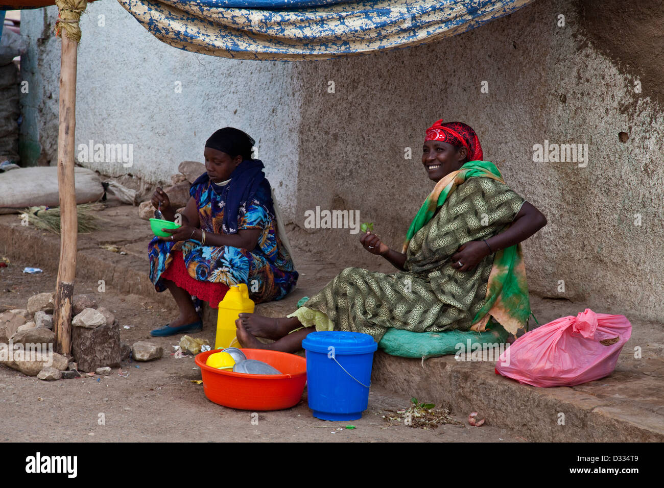 Colourful Streetscene, Jugol (Old Town) Harar, Ethiopia Stock Photo - Alamy