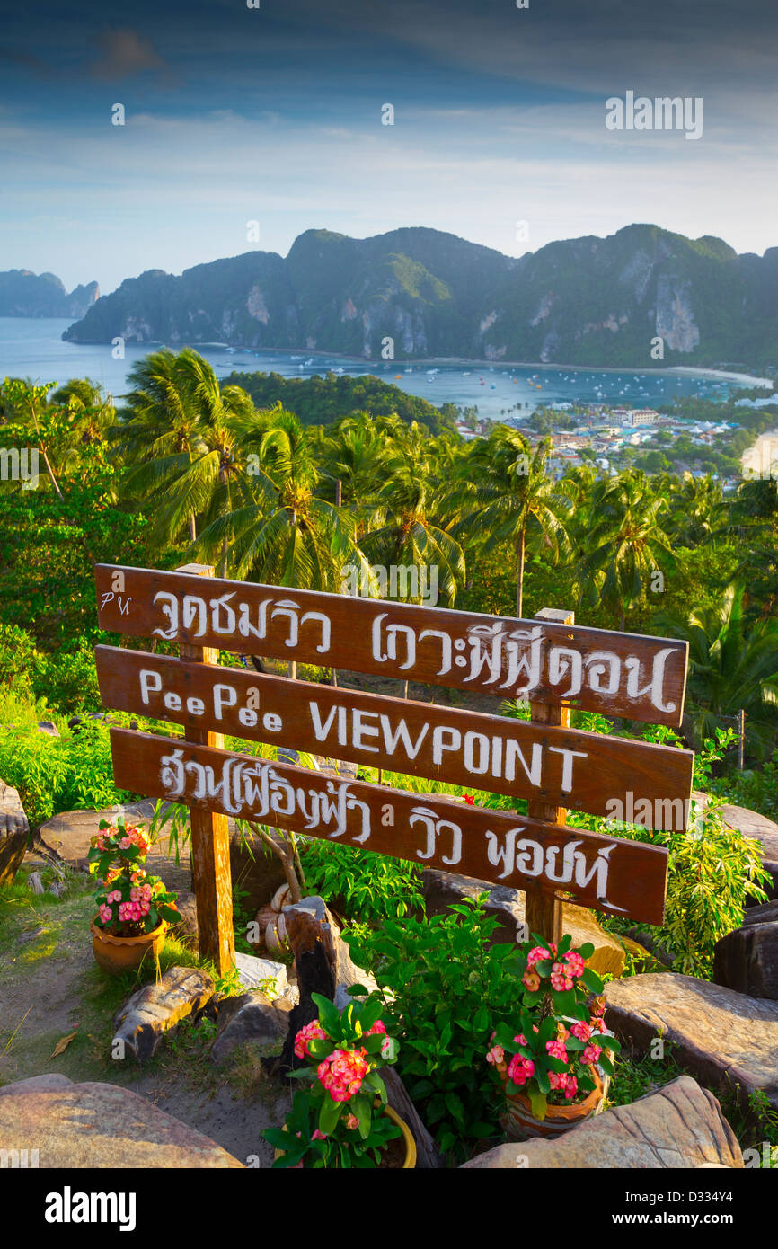 Signs in a viewpoint Stock Photo - Alamy