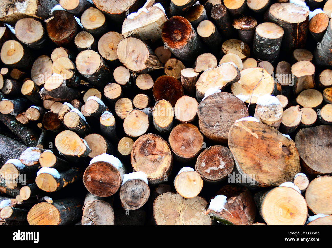 Stacked wood logs Stock Photo - Alamy