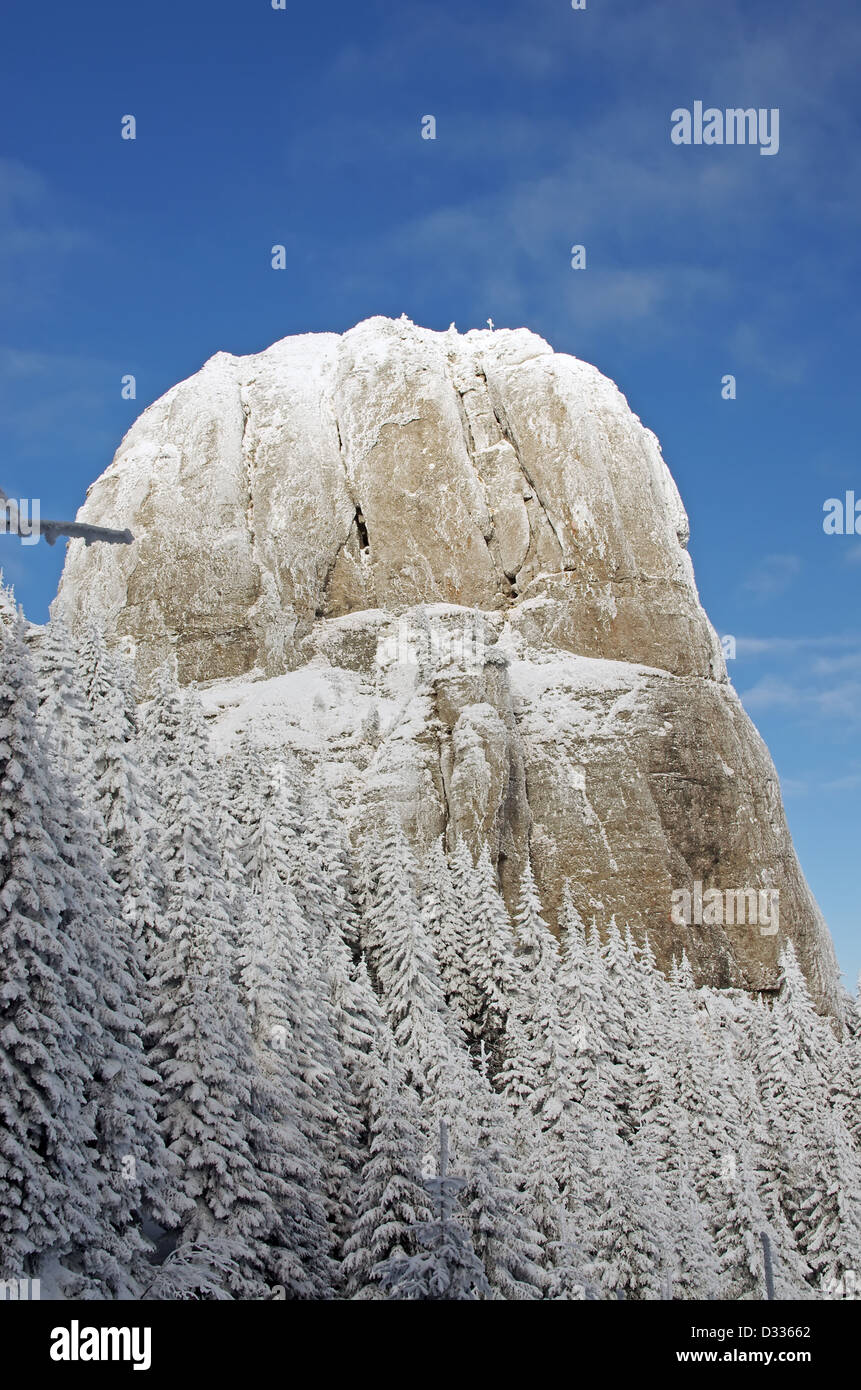 White giant rock in Romanian Carpathians Stock Photo - Alamy