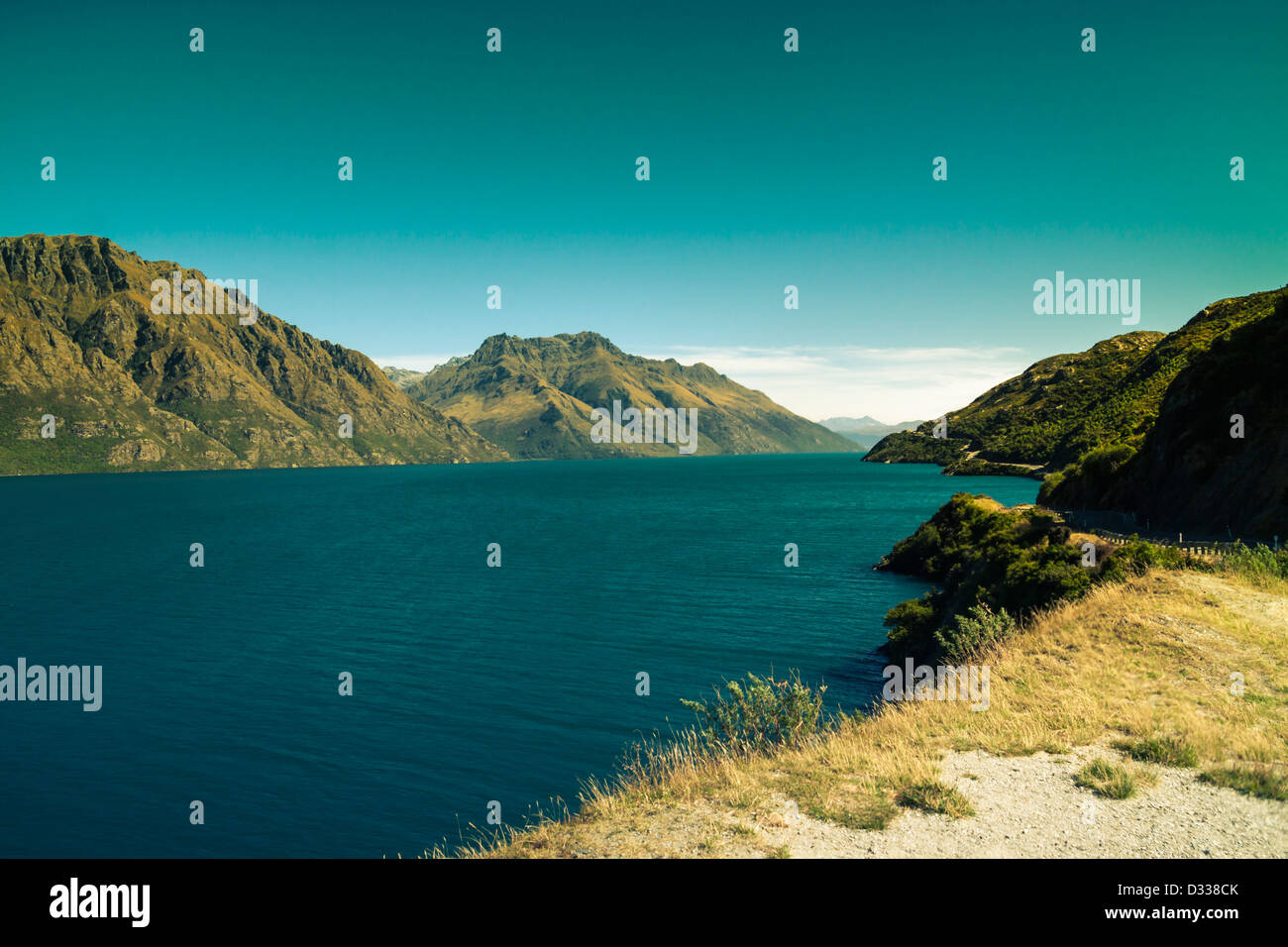 Beautiful turquoise landscape in South Island, New Zealand Stock Photo ...