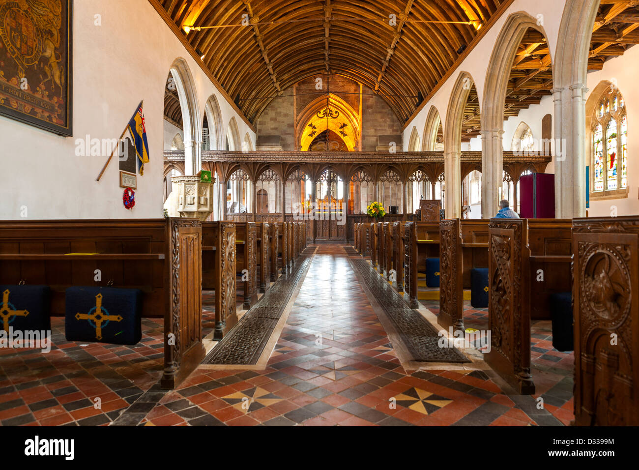 Interior of St George's Priory Church Stock Photo - Alamy