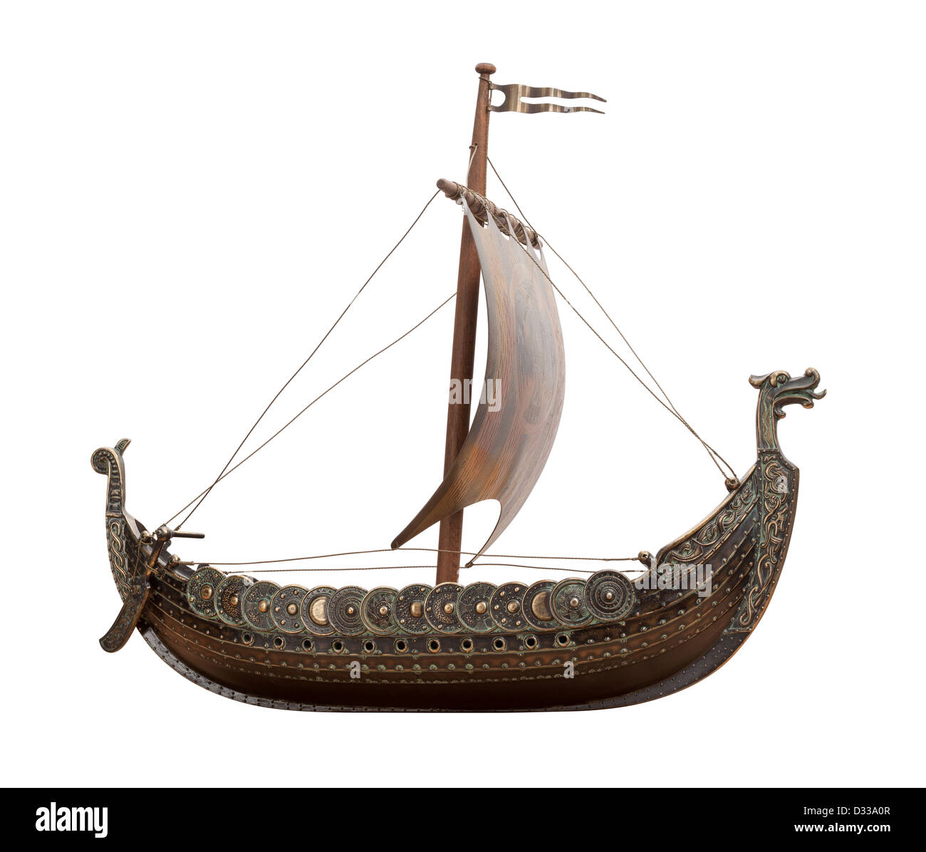 Viking Ship isolated on white background Stock Photo - Alamy