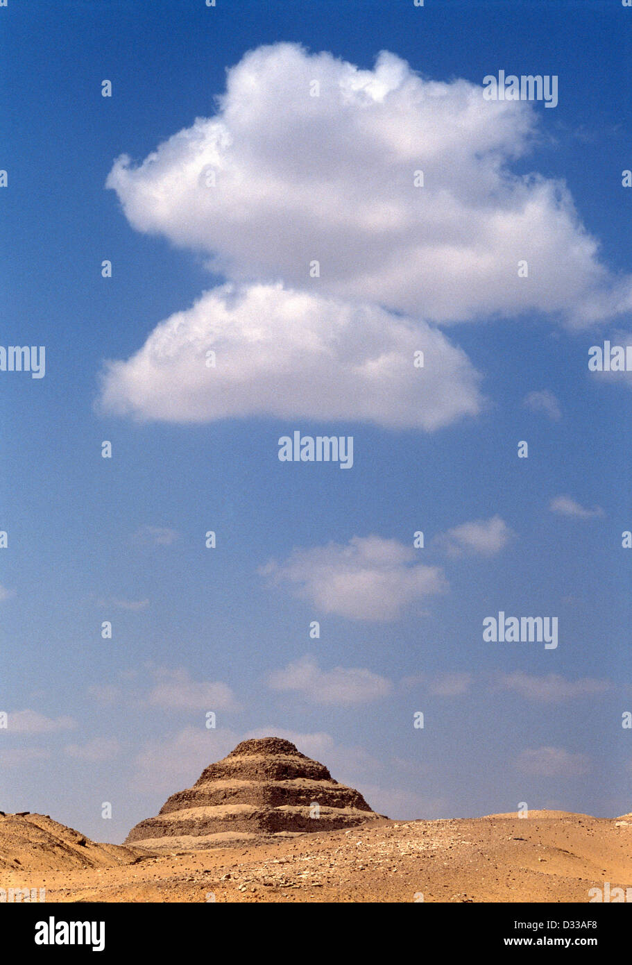 Pyramid of Djoser (Zoser), or step pyramid, Saqqara, Egypt Stock Photo ...