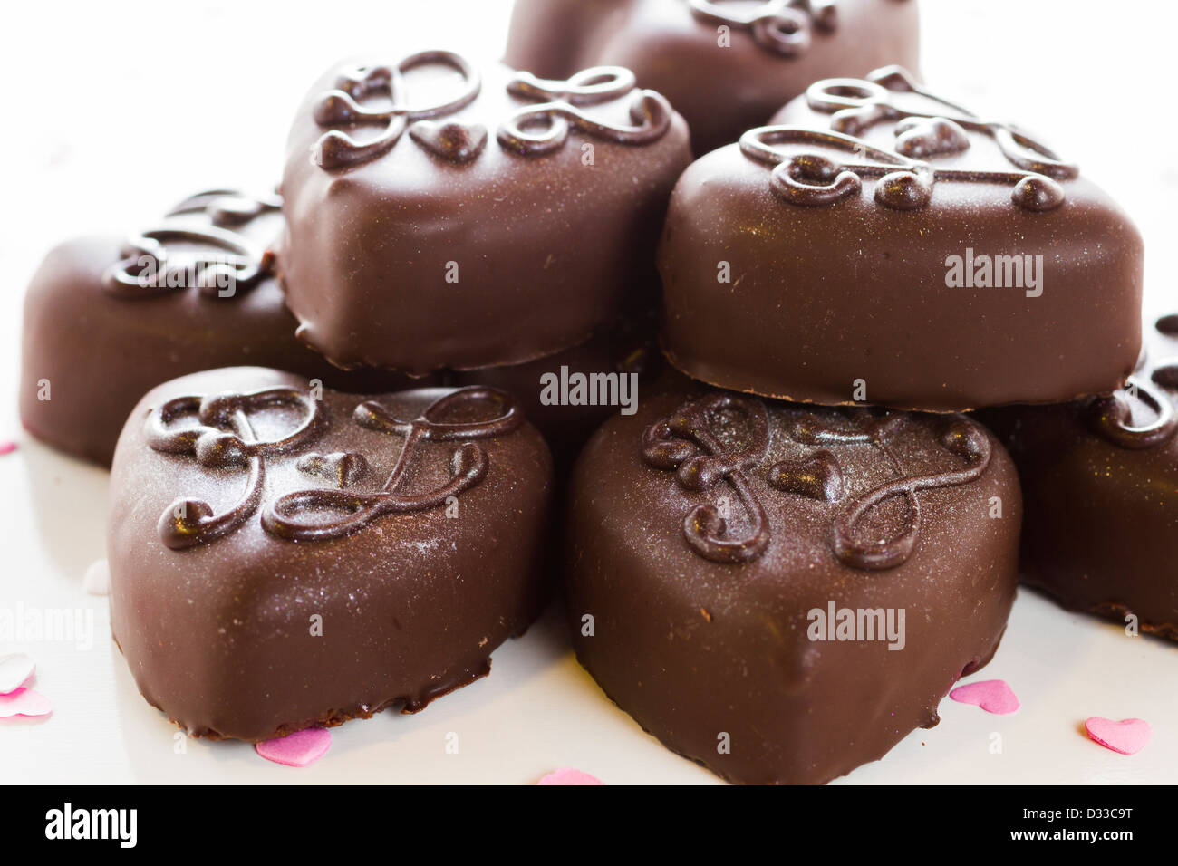 Small chocolates decorated for the wedding party Stock Photo - Alamy