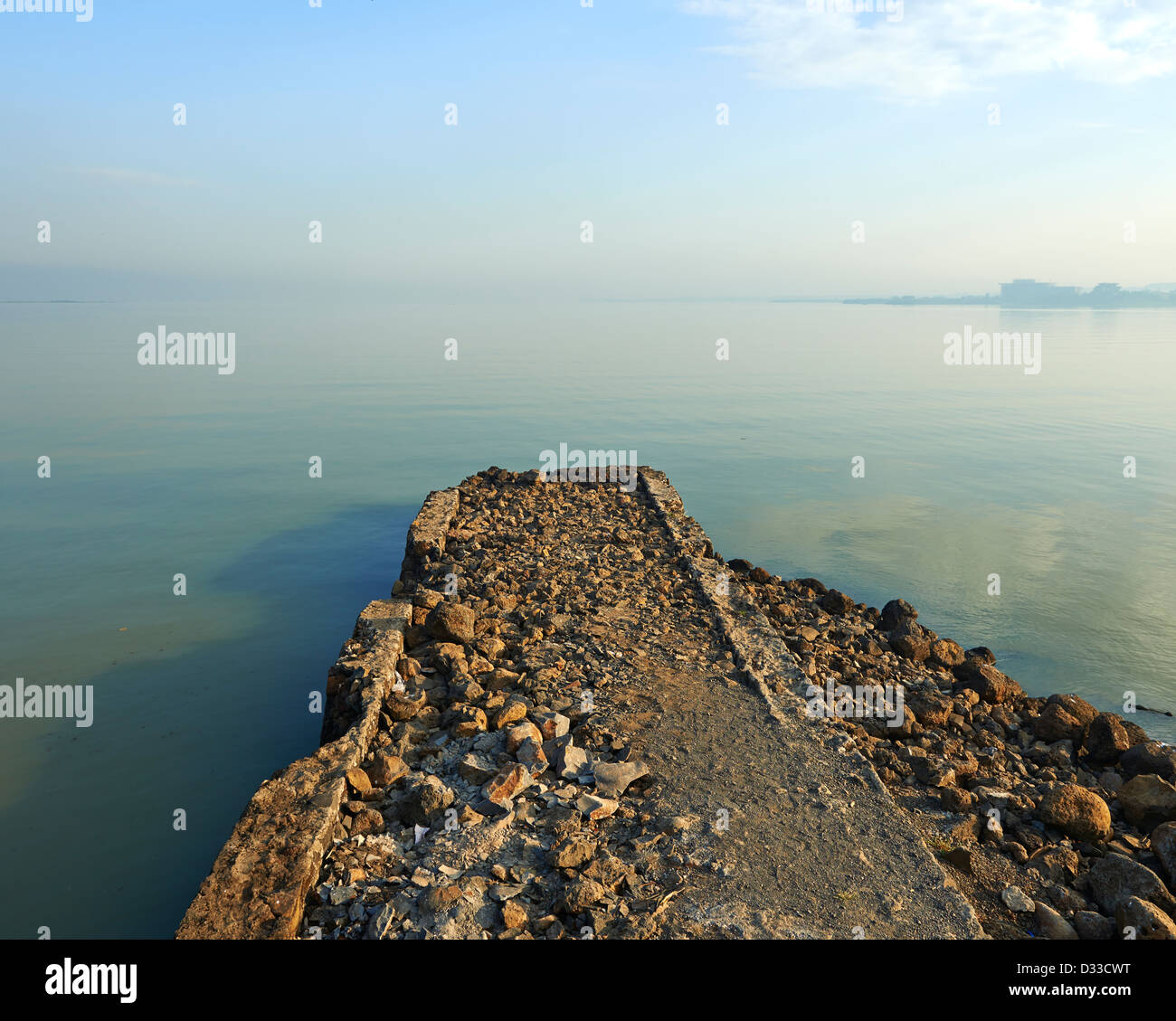 An old rocky dock on the shores of Lake Tana at sunrise Stock Photo - Alamy