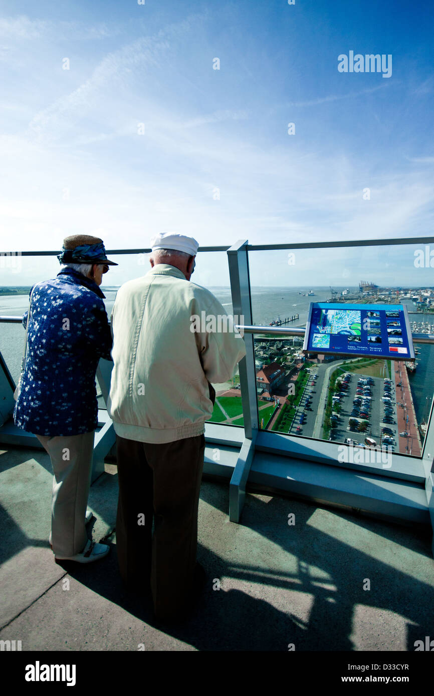 Panoramic view over Bremerhaven Harbour Stock Photo - Alamy