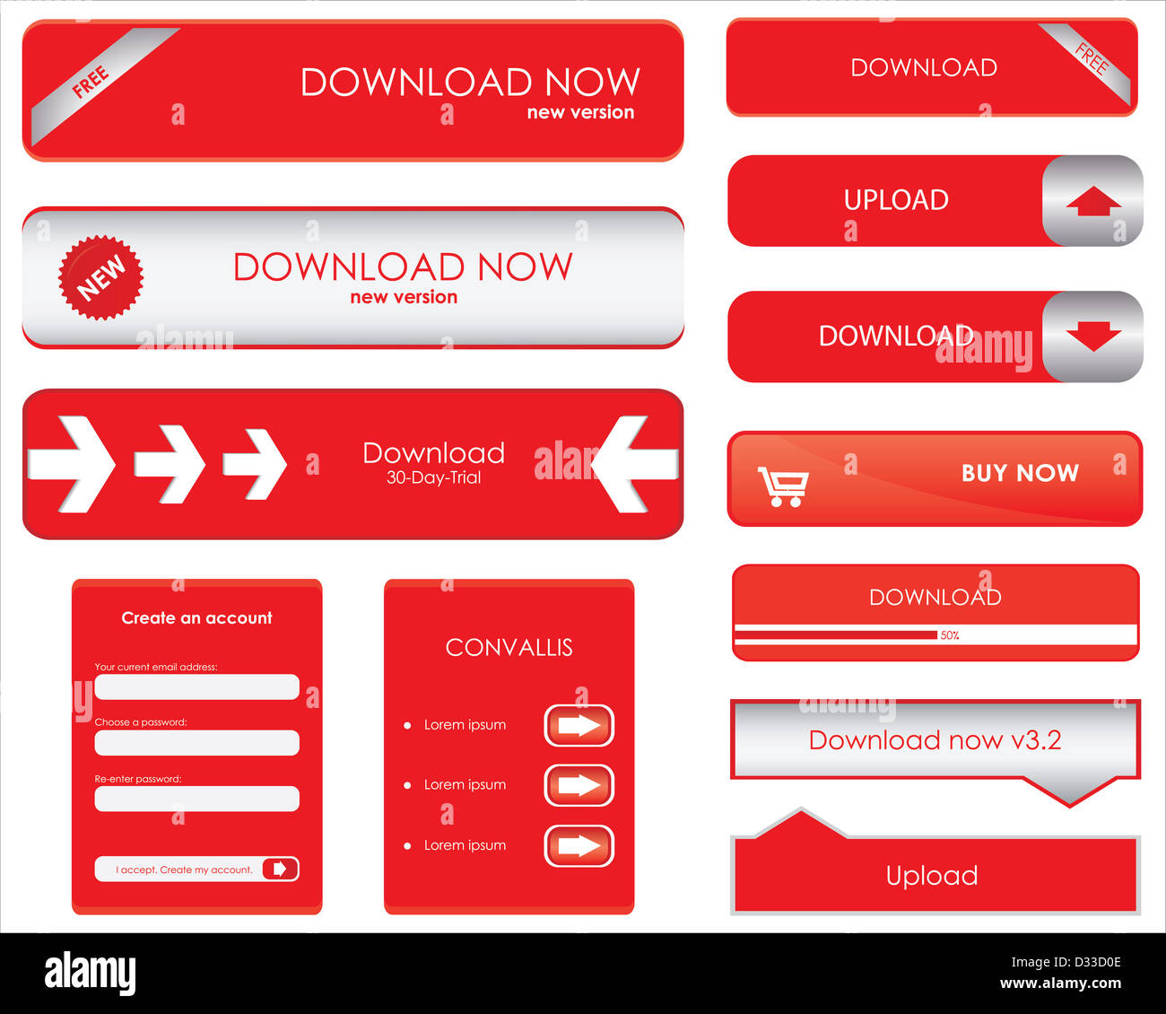 red download buttons Stock Photo - Alamy