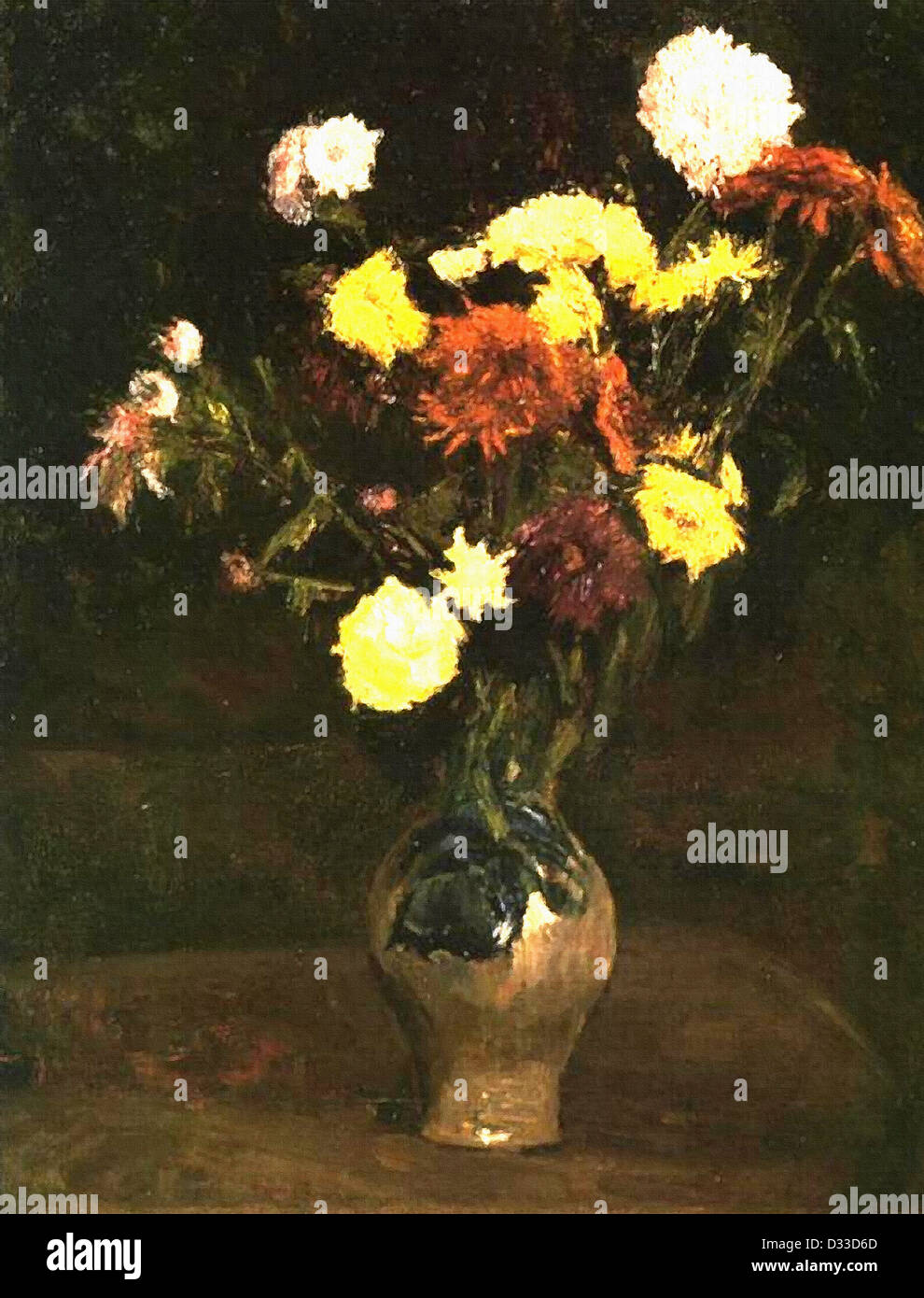 Vincent van Gogh: Basket of Carnations and Zinnias. 1886. Oil on canvas ...