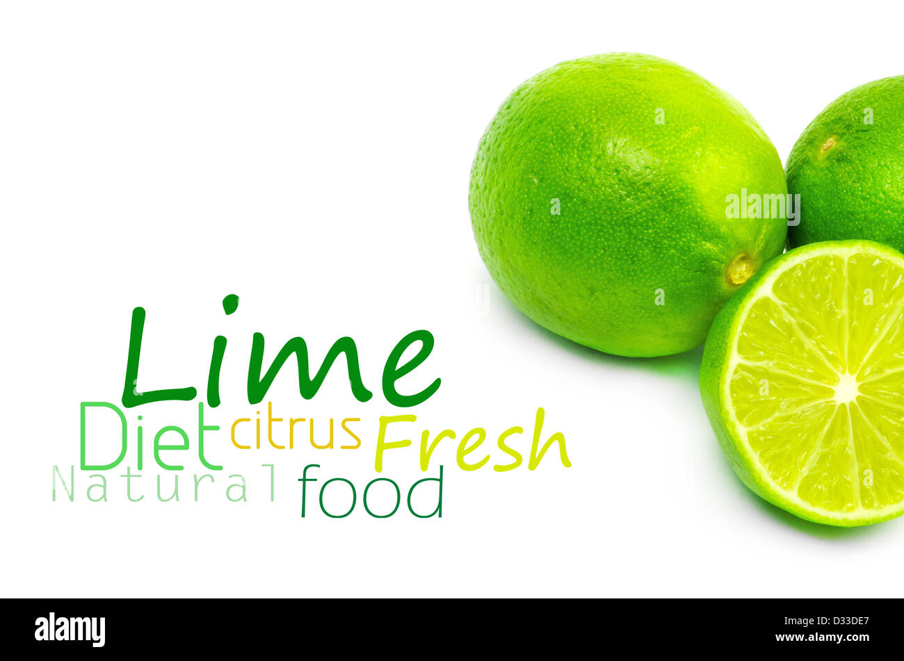 Fresh ripe lime. Isolated on white background Stock Photo - Alamy