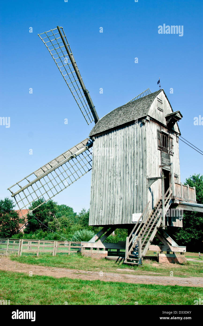 Windmill in Cloppenburg Museum Village - Museumsdorf , Germany Stock ...