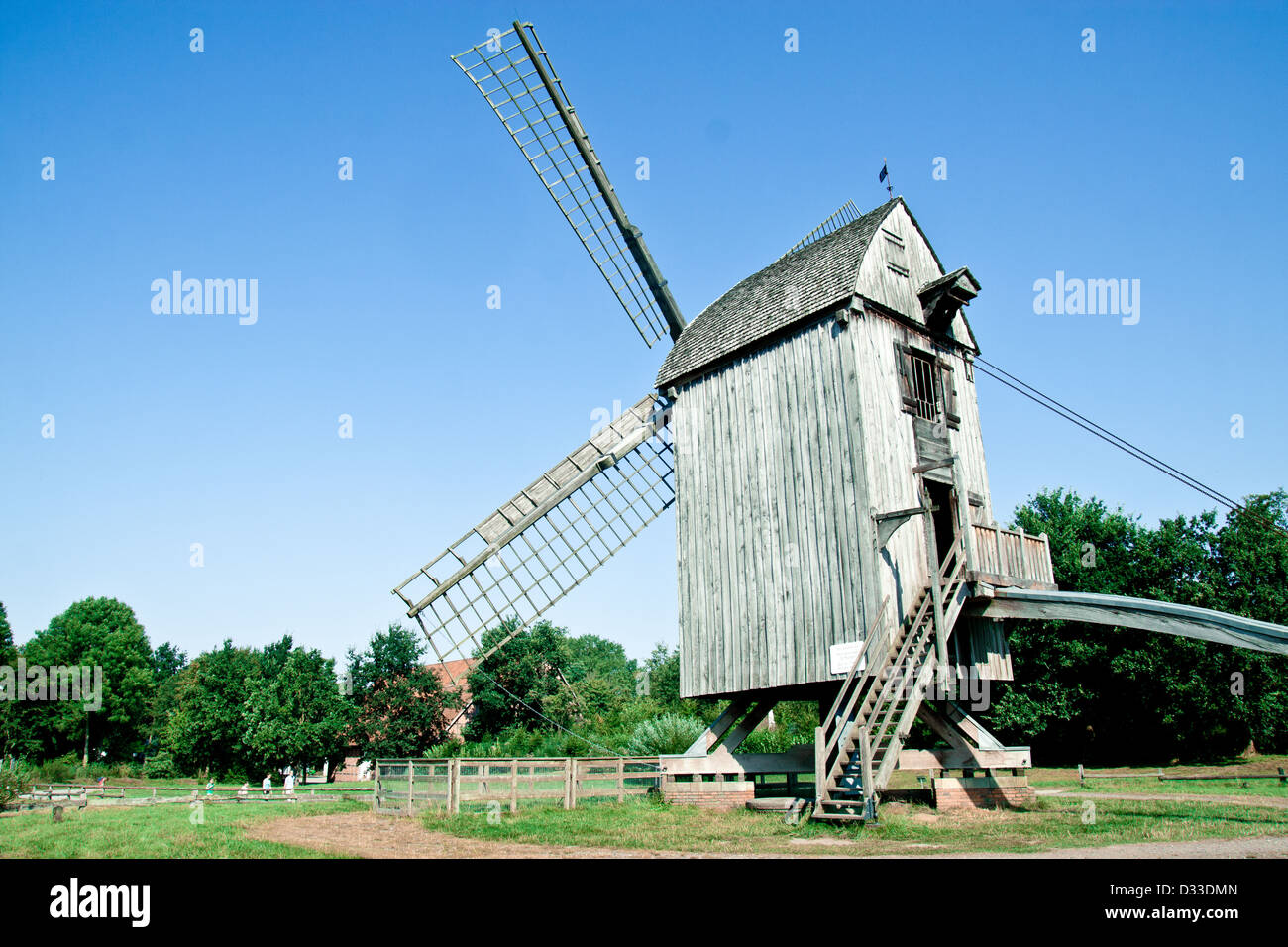 Windmill in Cloppenburg Museum Village - Museumsdorf , Germany Stock ...